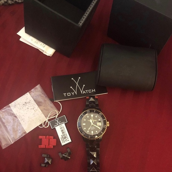 ToyWatch | Jewelry | Rare Toy Watch Red Black Studs Rocker Pyramid ...